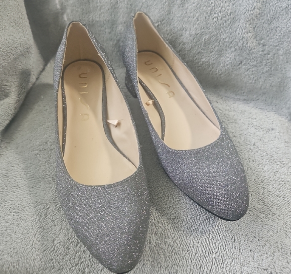 Unisa | Shoes | Unisa Silver Glitter Flats Elegant Slipon Shoes | Poshmark